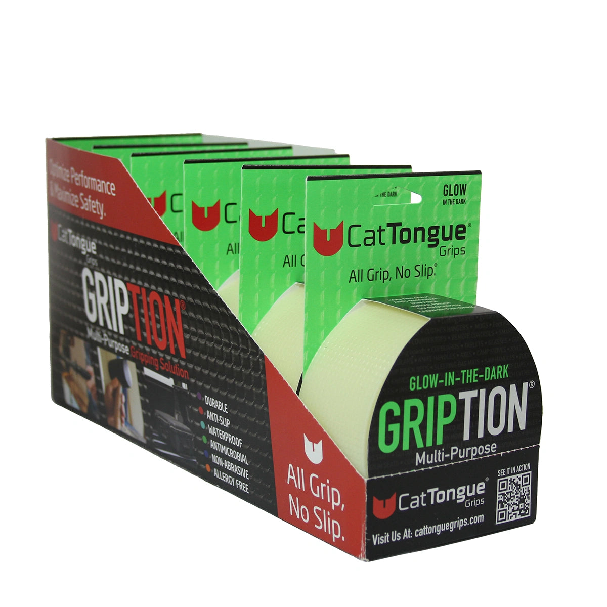 Gription Roll Glow - 6-Pack PDQ (6 rolls of 2" x 10" Glow and Display ...